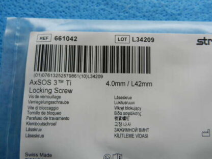 Stryker Surgical 4.0mm / 42mm AxSOS 3 Locking Screw 661042 NEW ...