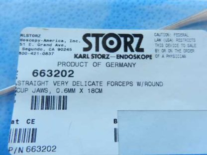 Karl Storz Surgical Straight .6mm 18cm Round Cup Forceps 663202 NEW ...