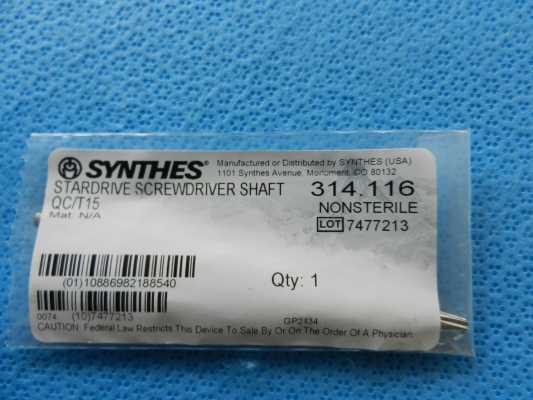 Synthes Surgical T15 QC Stardrive 314.116 NEW!! – Ringle Medical Supply LLC