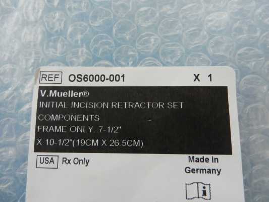 V. Mueller Surgical Initial Incision Retractor Frame OS6000-001 NEW ...